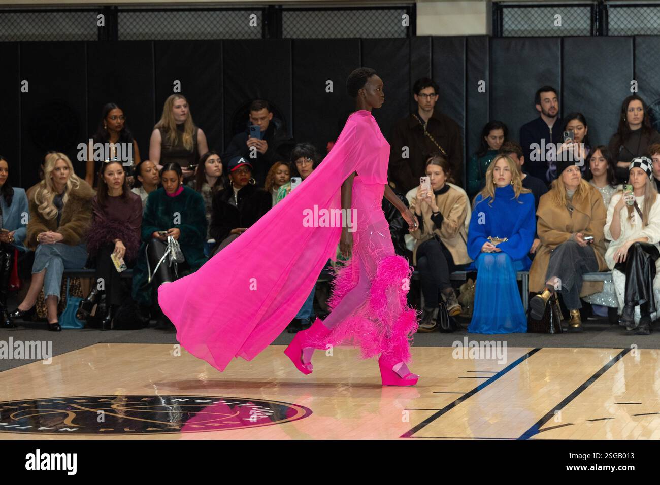 New York, USA. 09th Feb, 2025. A model is seen on the catwalk at the ...