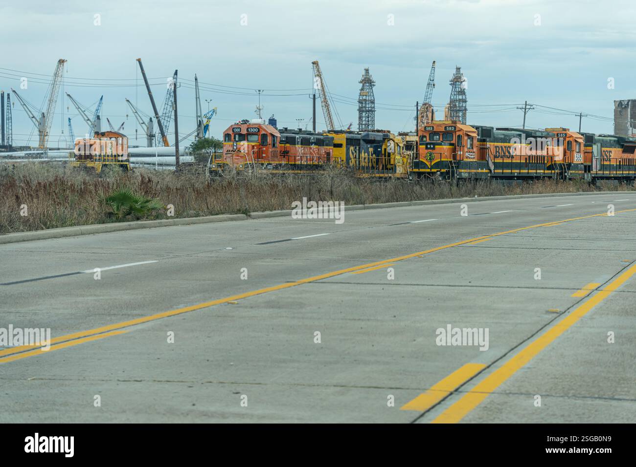 January 17 2024 - Galveston Texas United States - RMBC freight trains ...