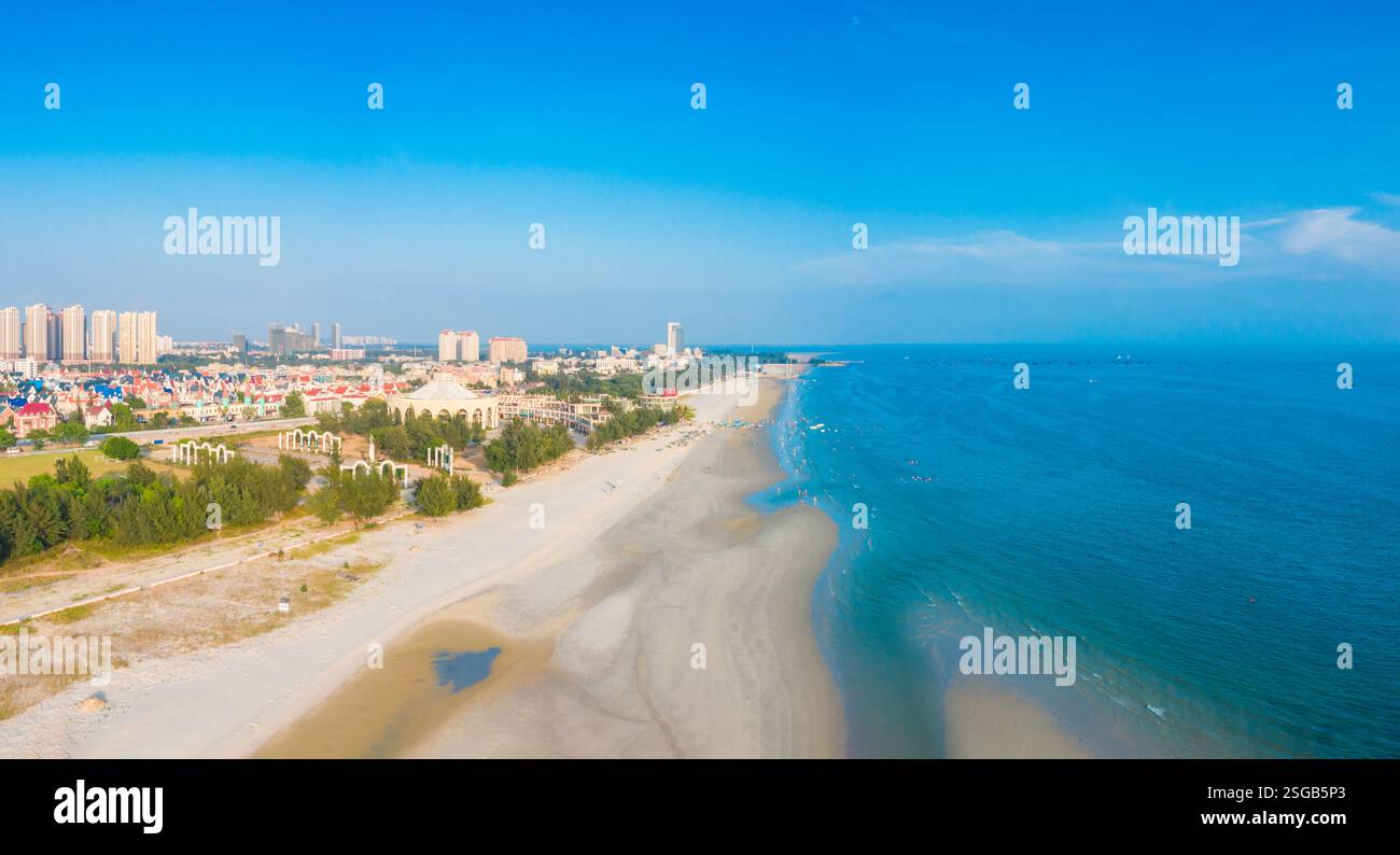 The city seaside scenery of Beihai Silver Beach in Guangxi, China Stock ...