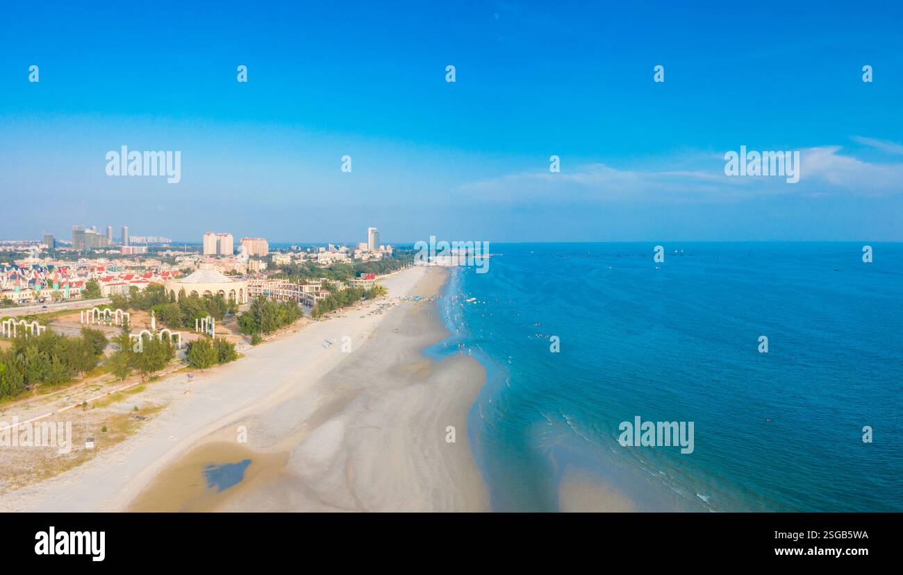 The city seaside scenery of Beihai Silver Beach in Guangxi, China Stock ...