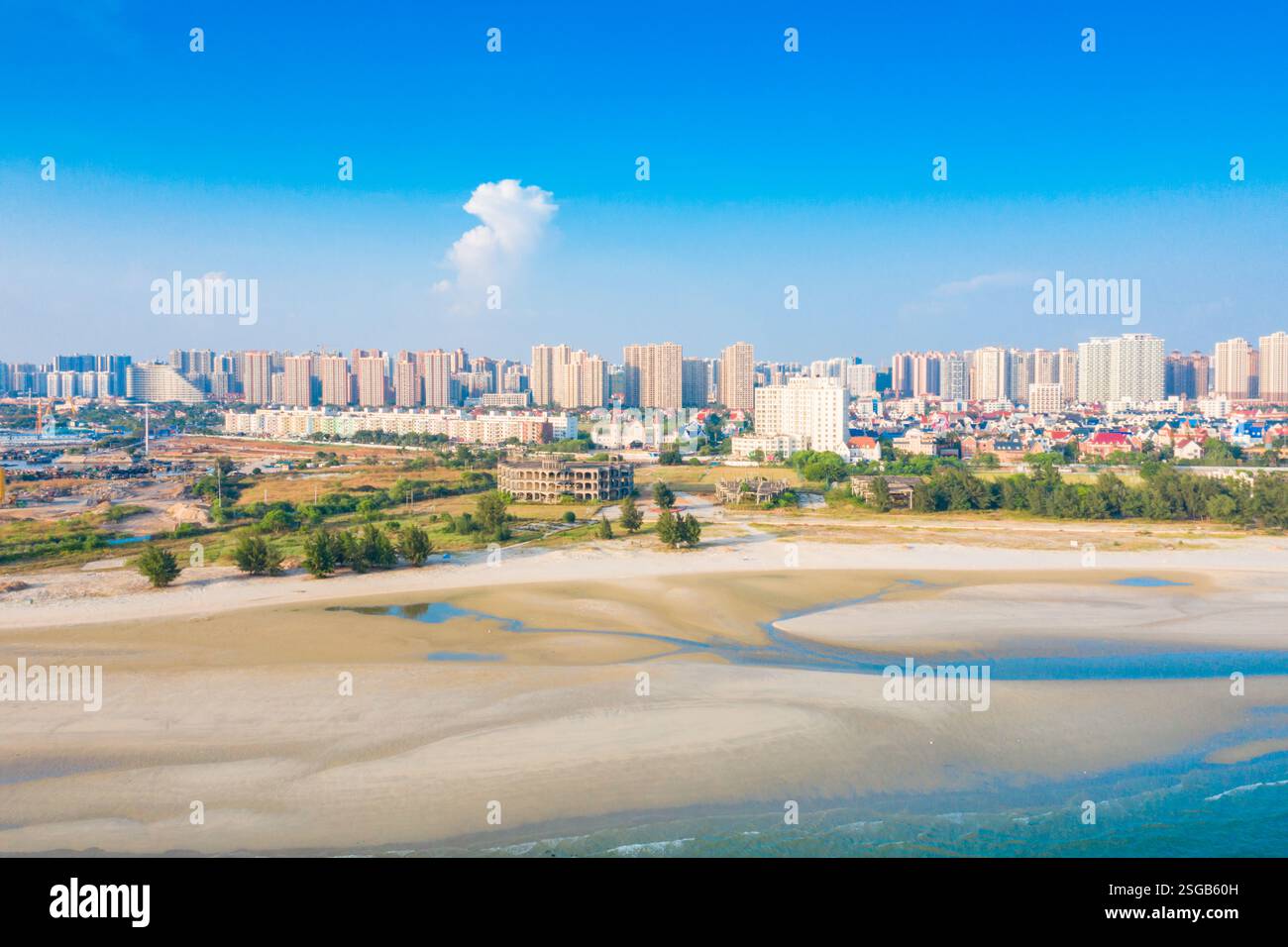 The city seaside scenery of Beihai Silver Beach in Guangxi, China Stock ...