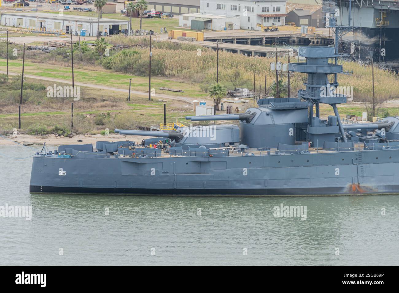 January 17 2024 - Galveston Texas United States - WW2 Battleship USS ...
