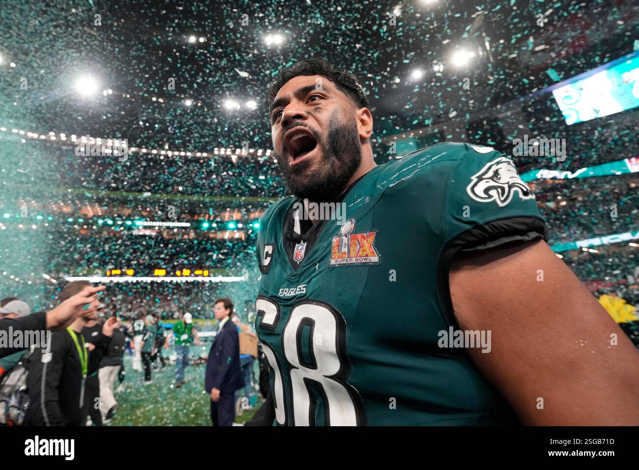 Philadelphia Eagles offensive tackle Jordan Mailata (68) celebrates ...