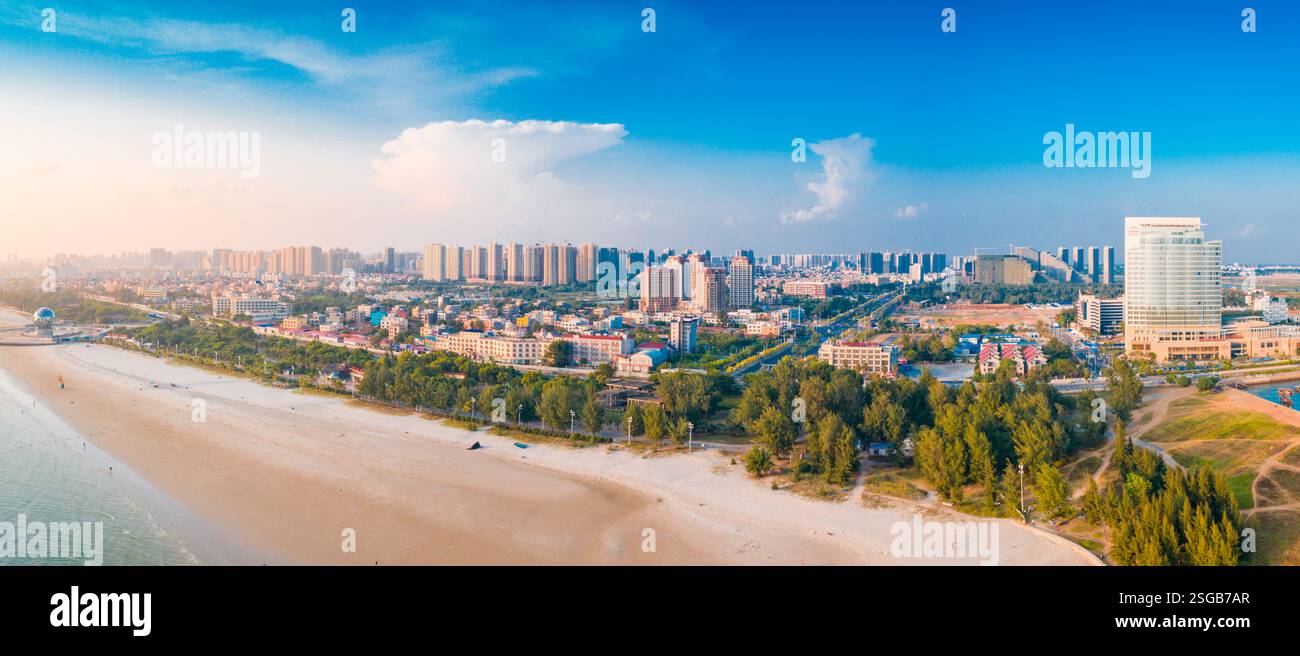 The city seaside scenery of Beihai Silver Beach in Guangxi, China Stock ...
