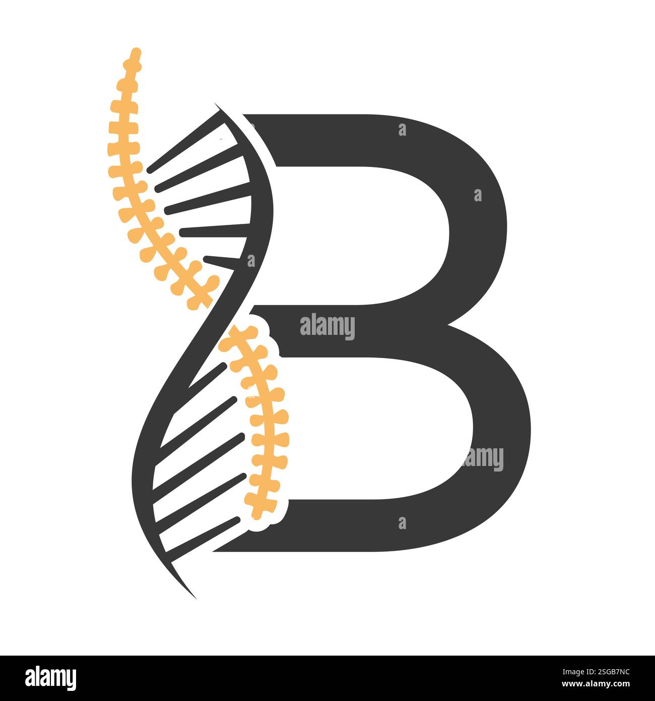 Initial Letter B Spin Therapy Logo, Orthopedic Symbol For Medical and ...