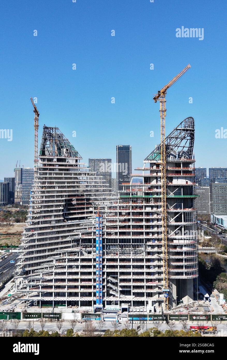 HANGZHOU, CHINA - FEBRUARY 10, 2025 - An aerial photo shows the ...