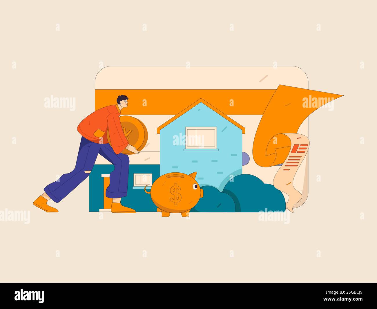 Home loan flat vector concept operation illustration Stock Vector Image ...