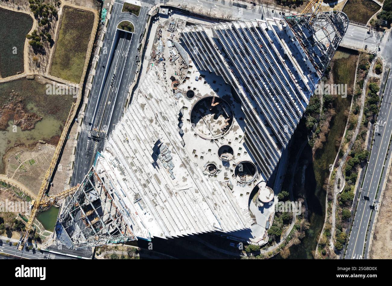 HANGZHOU, CHINA - FEBRUARY 10, 2025 - An aerial photo shows the ...