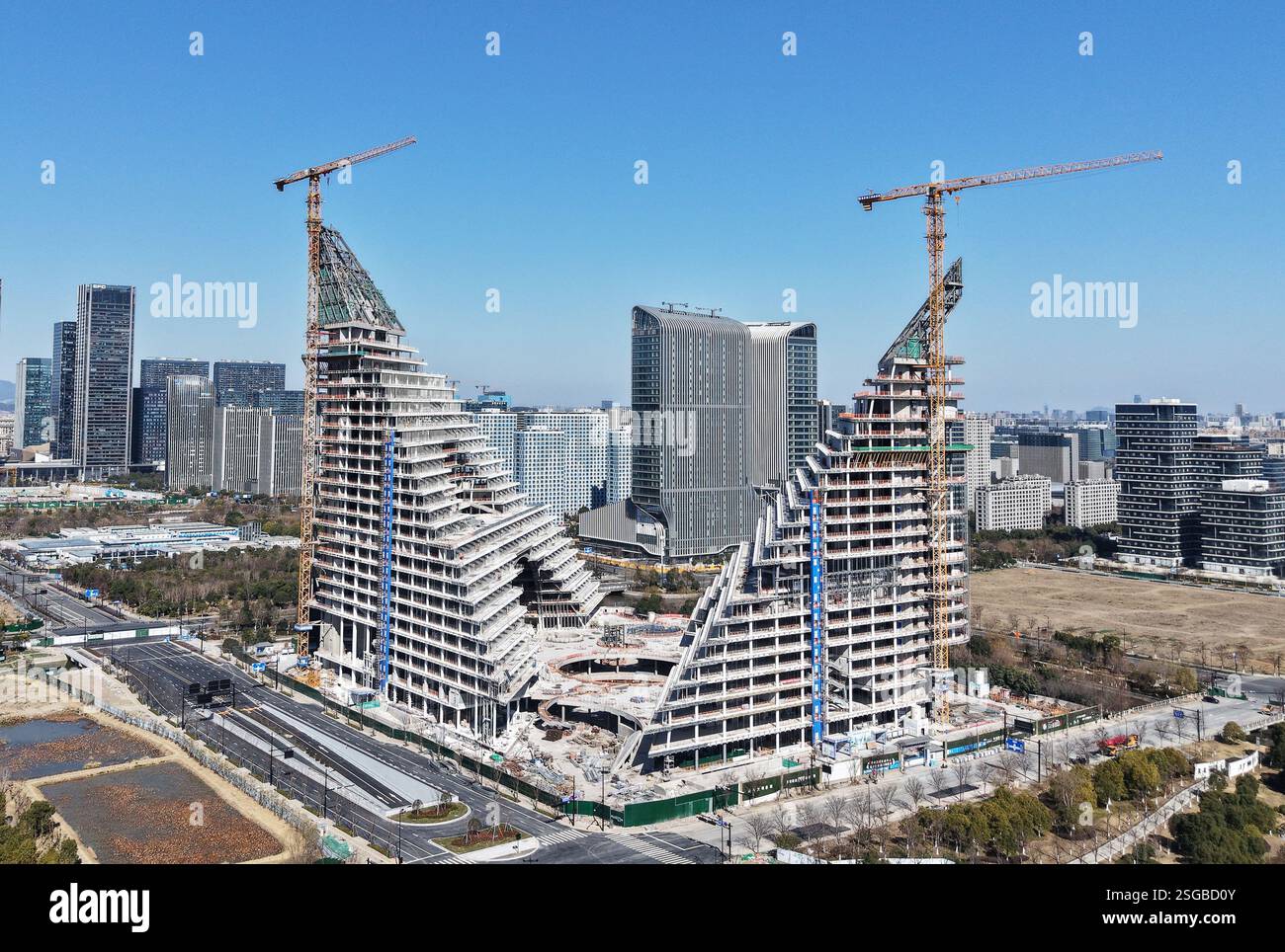 HANGZHOU, CHINA - FEBRUARY 10, 2025 - An aerial photo shows the ...