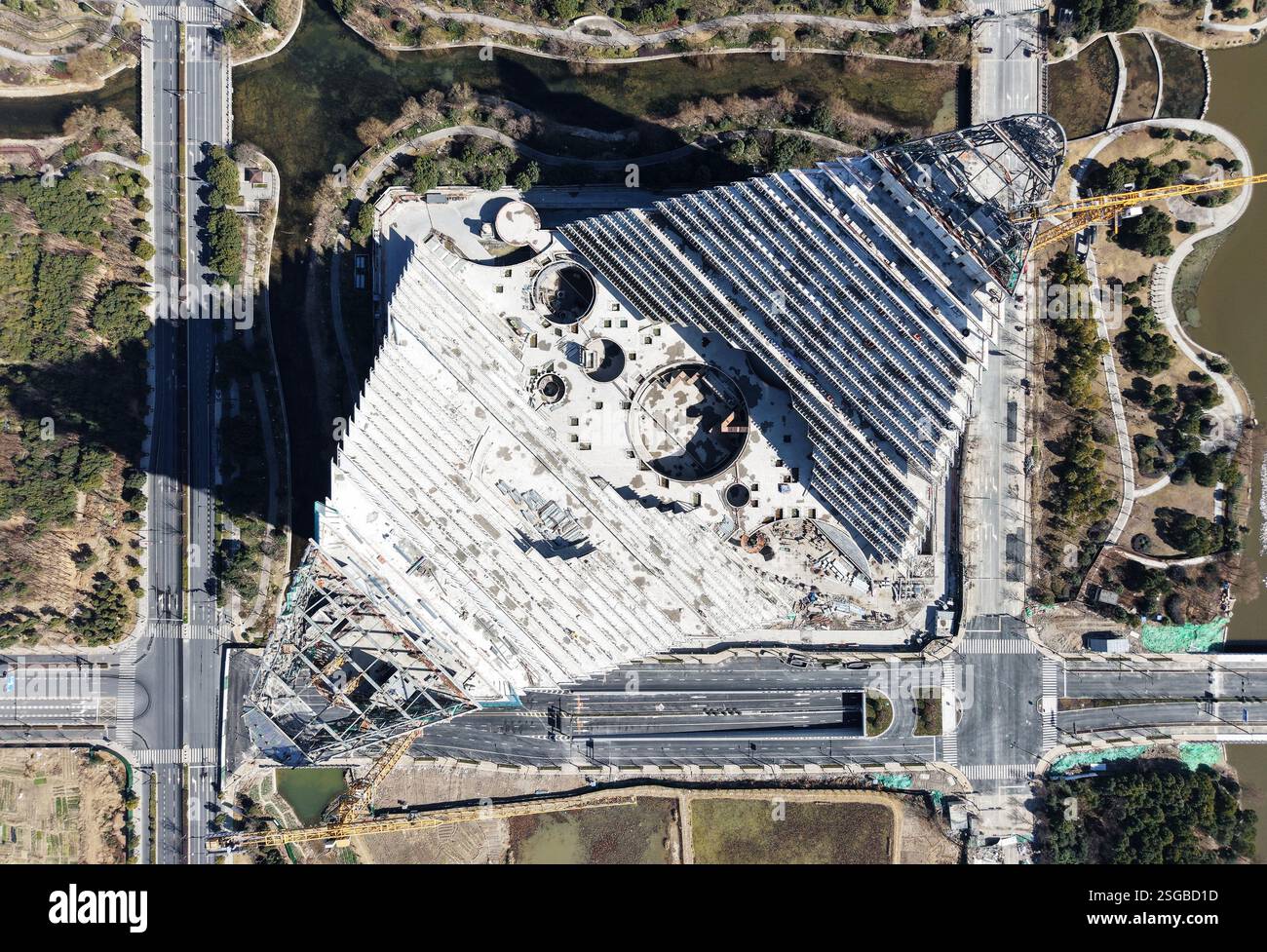 HANGZHOU, CHINA - FEBRUARY 10, 2025 - An aerial photo shows the ...