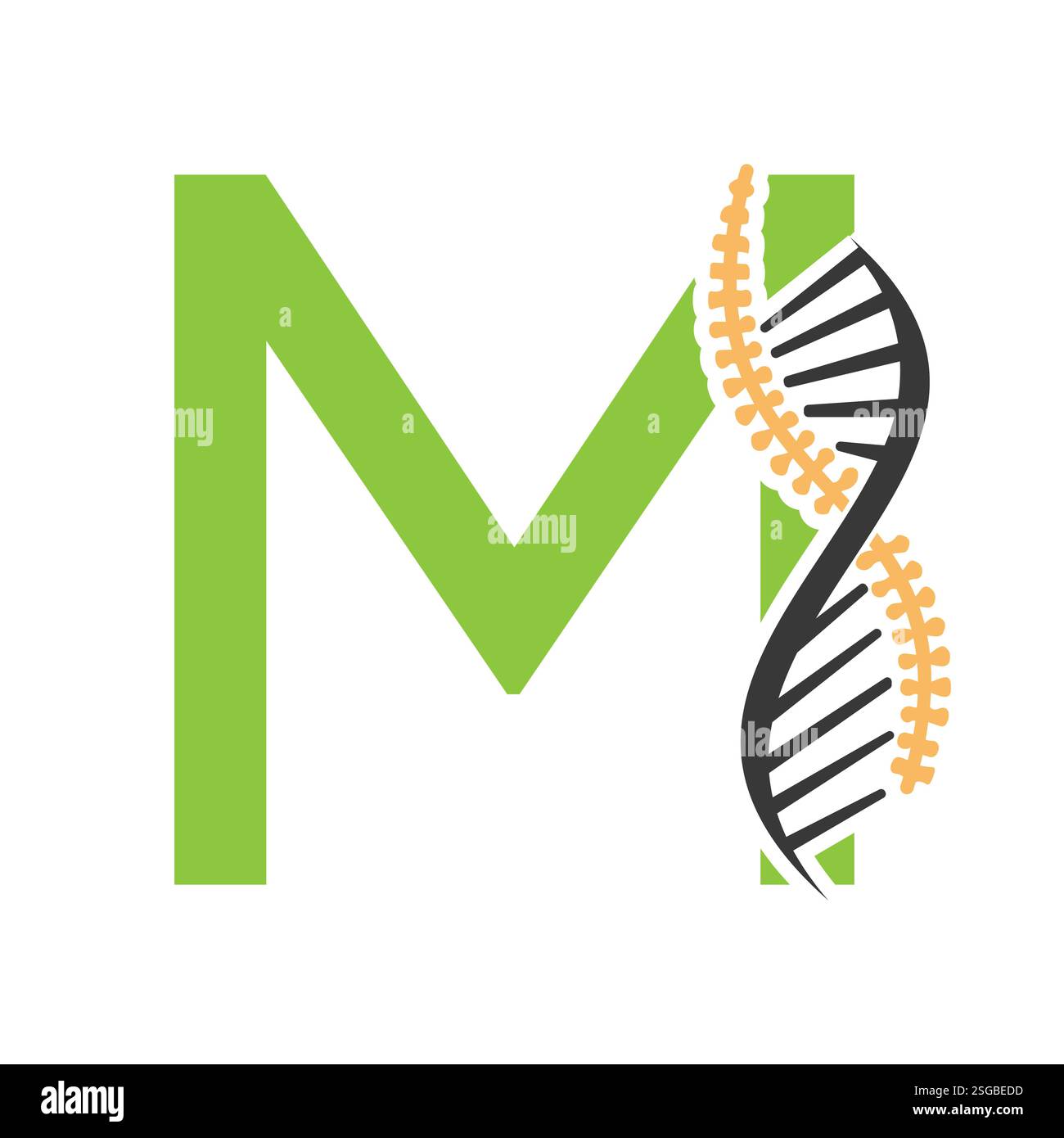 Initial Letter M Spin Therapy Logo, Orthopedic Symbol For Medical and ...