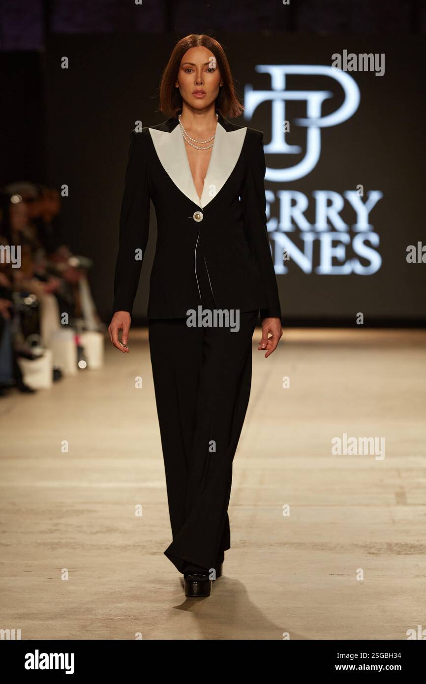 New York, New York, USA. 9th Feb, 2025. Perry Jones showcased his ...