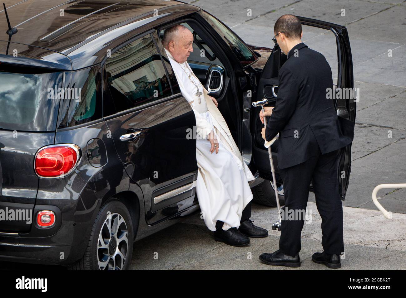 Vatican, Vatican. 09th Feb, 2025. Pope Francis leaves on a car after ...