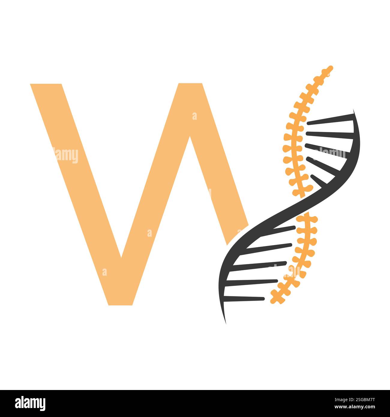 Initial Letter W Spin Therapy Logo, Orthopedic Symbol For Medical and ...