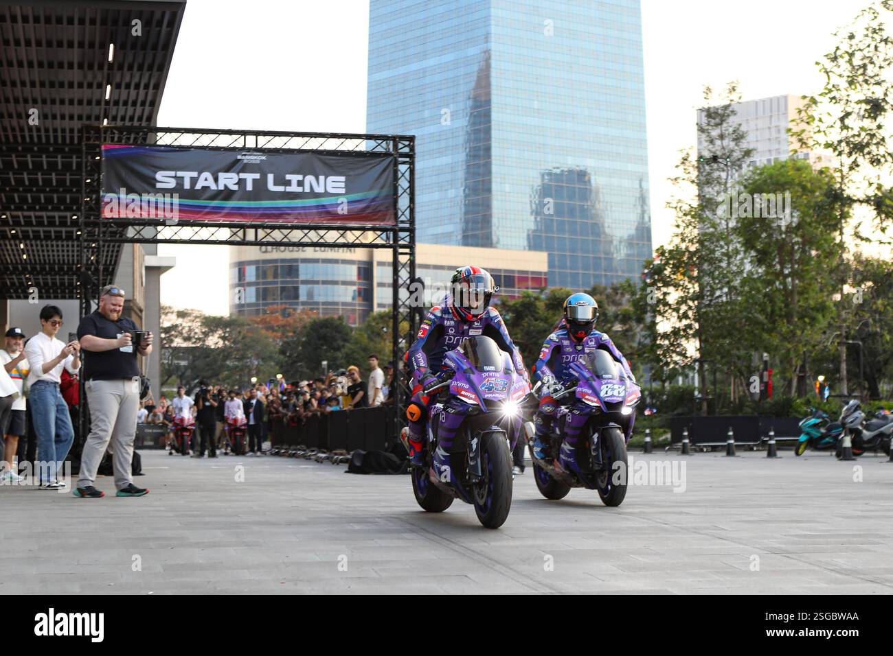 Bangkok, Thailand. 09th Feb, 2025. Jack Miller (L) #43 (Australia) and Miguel Oliveira (R) #88 ...