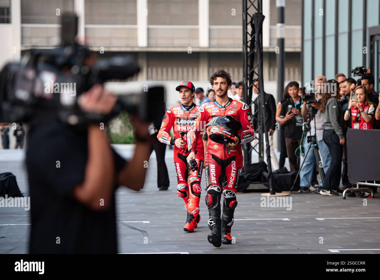 Bangkok, Thailand. 09th Feb, 2025. Marc Marquez (L) #93 and Francesco Bagnaia (R) #63 From ...