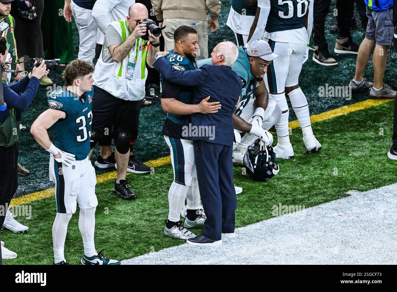 New Orleans, USA. 09th Feb, 2025. Philadelphia Eagles Running Back #26 ...