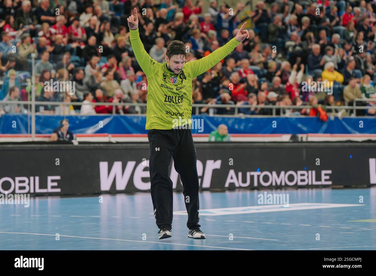 Bietigheim, Deutschland. 09th Feb, 2025. Daniel Rebmann (SG BBM ...