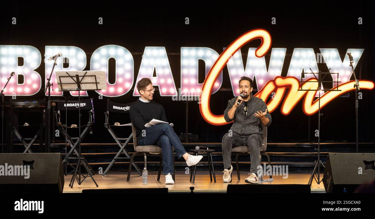 Lin-Manuel Miranda in conversation with Frank DiLella on stage during ...