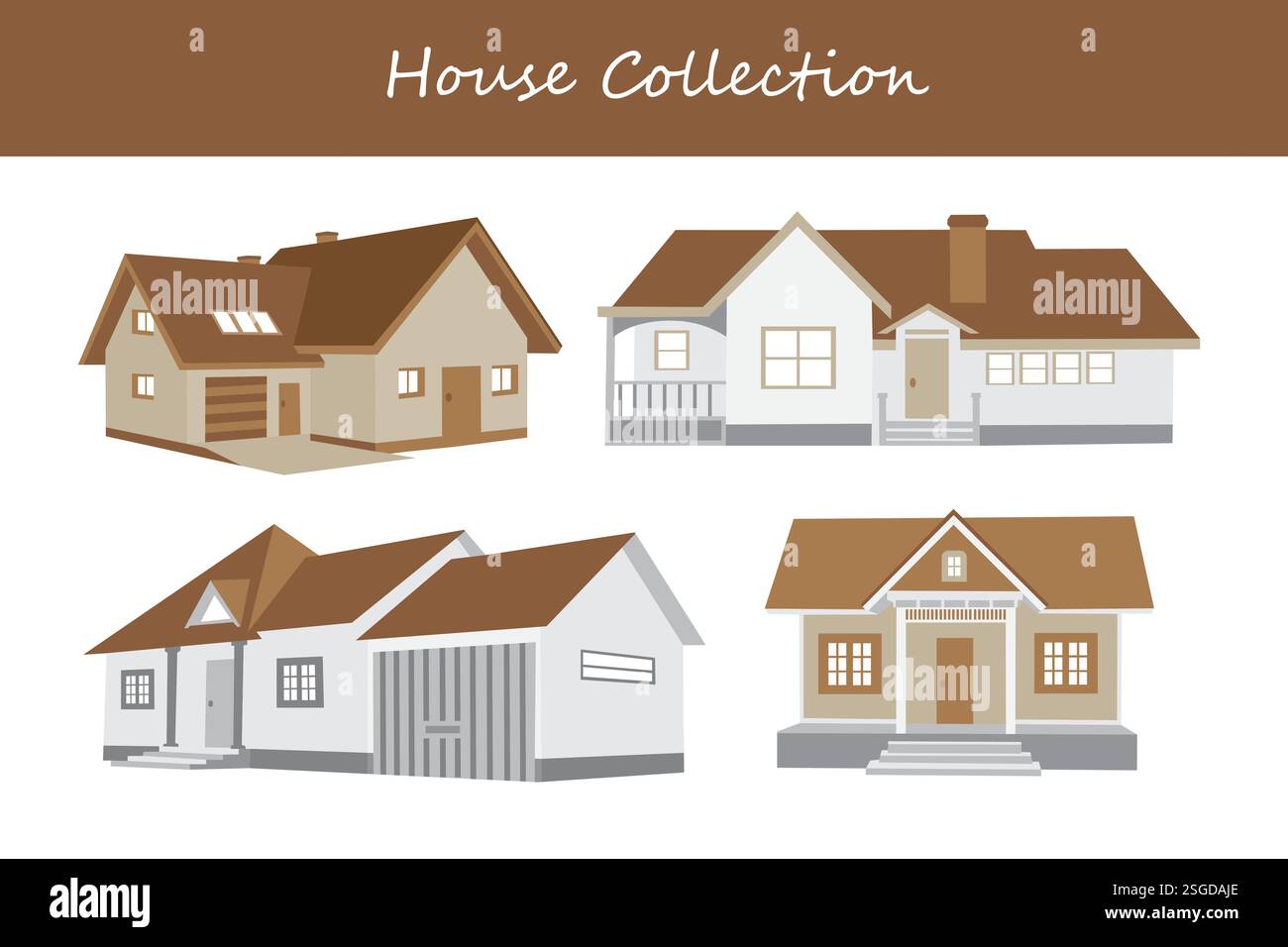house collection in different style. Vector illustration Stock Vector ...