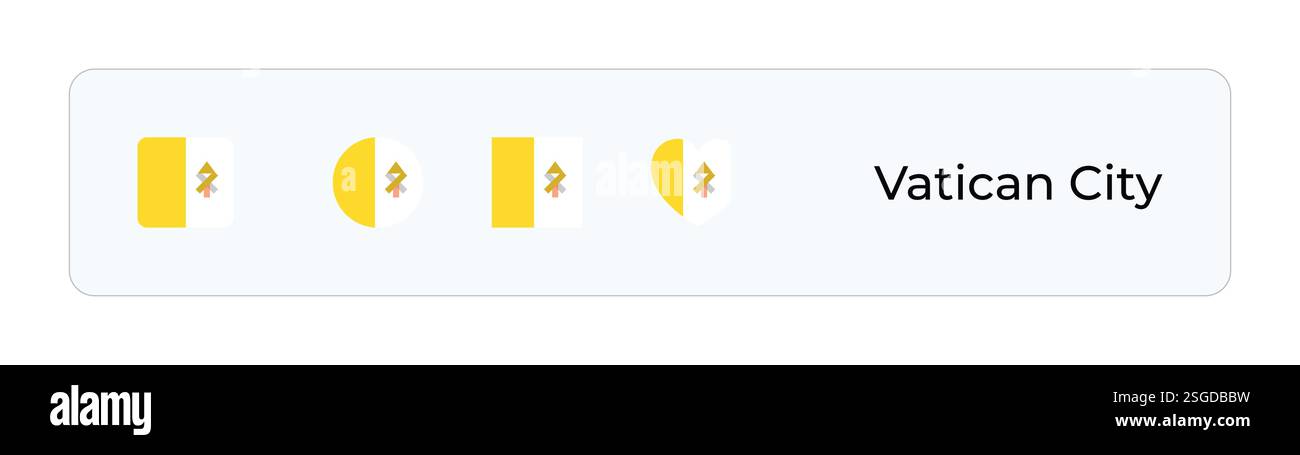 Minimalist Vatican City Flag Icons. Rectangular, Square, Circular ...