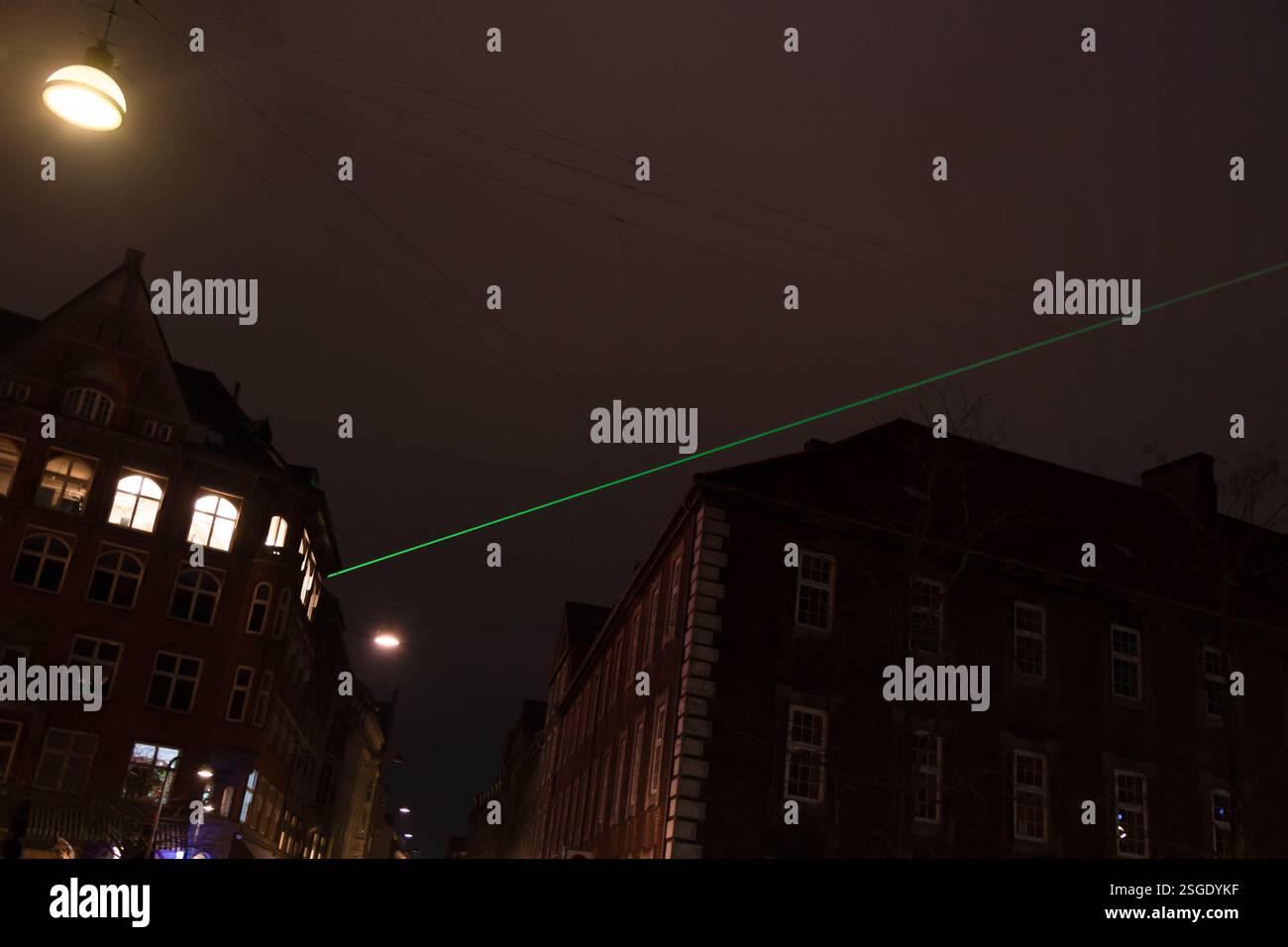 Green Beam VII by Båll & Brand nearby Tivoli. Copenhagen Light Festival ...