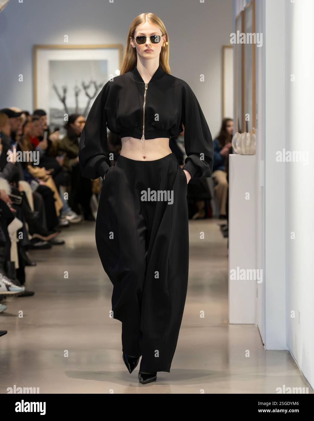 New York, USA. 07th Feb, 2025. A model is seen on the catwalk at the ...