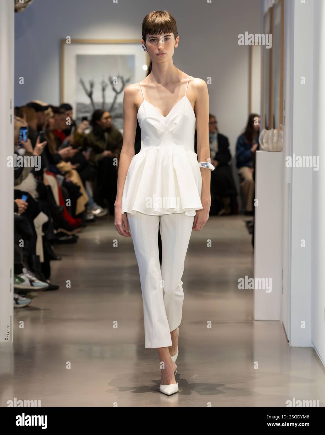 New York, USA. 07th Feb, 2025. A model is seen on the catwalk at the ...