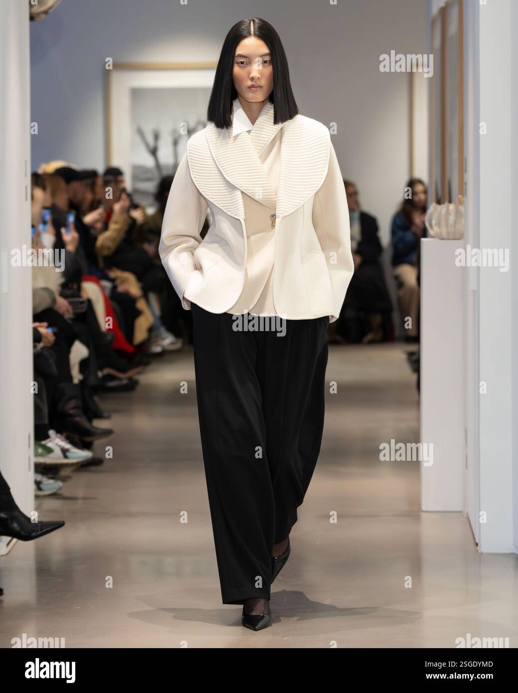 New York, USA. 07th Feb, 2025. A model is seen on the catwalk at the ...