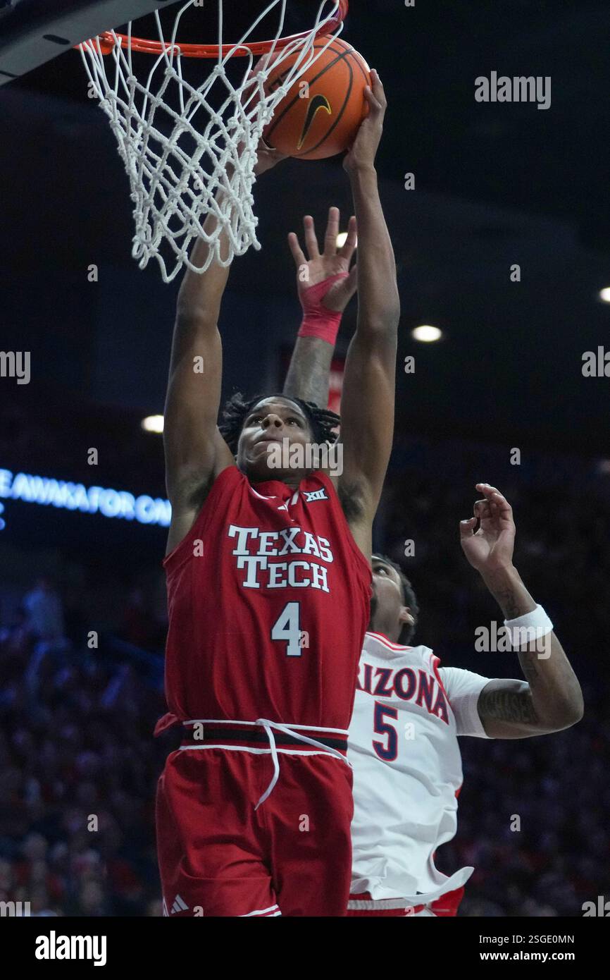 Texas Tech guard Christian Anderson (4) against Arizona during the second half of an NCAA ...