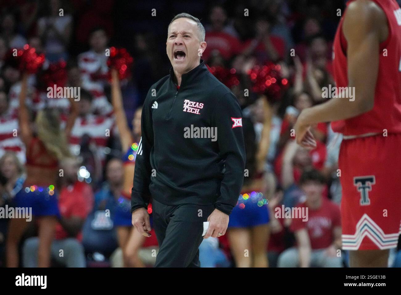 Texas Tech head basketball coach Grant McCasland against Arizona during ...