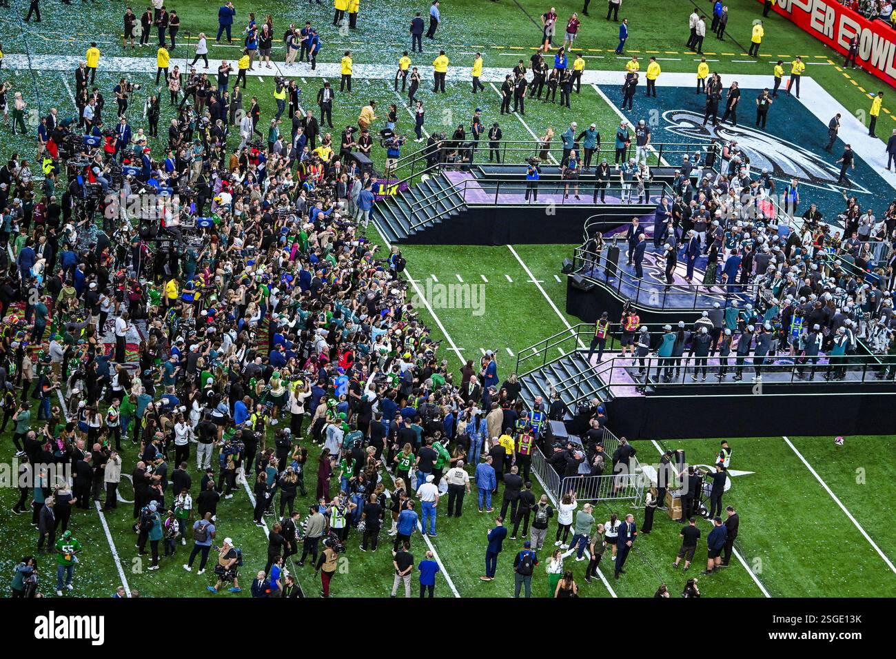 New Orleans, USA. 09th Feb, 2025. The Philadelphia Eagles celebrate ...