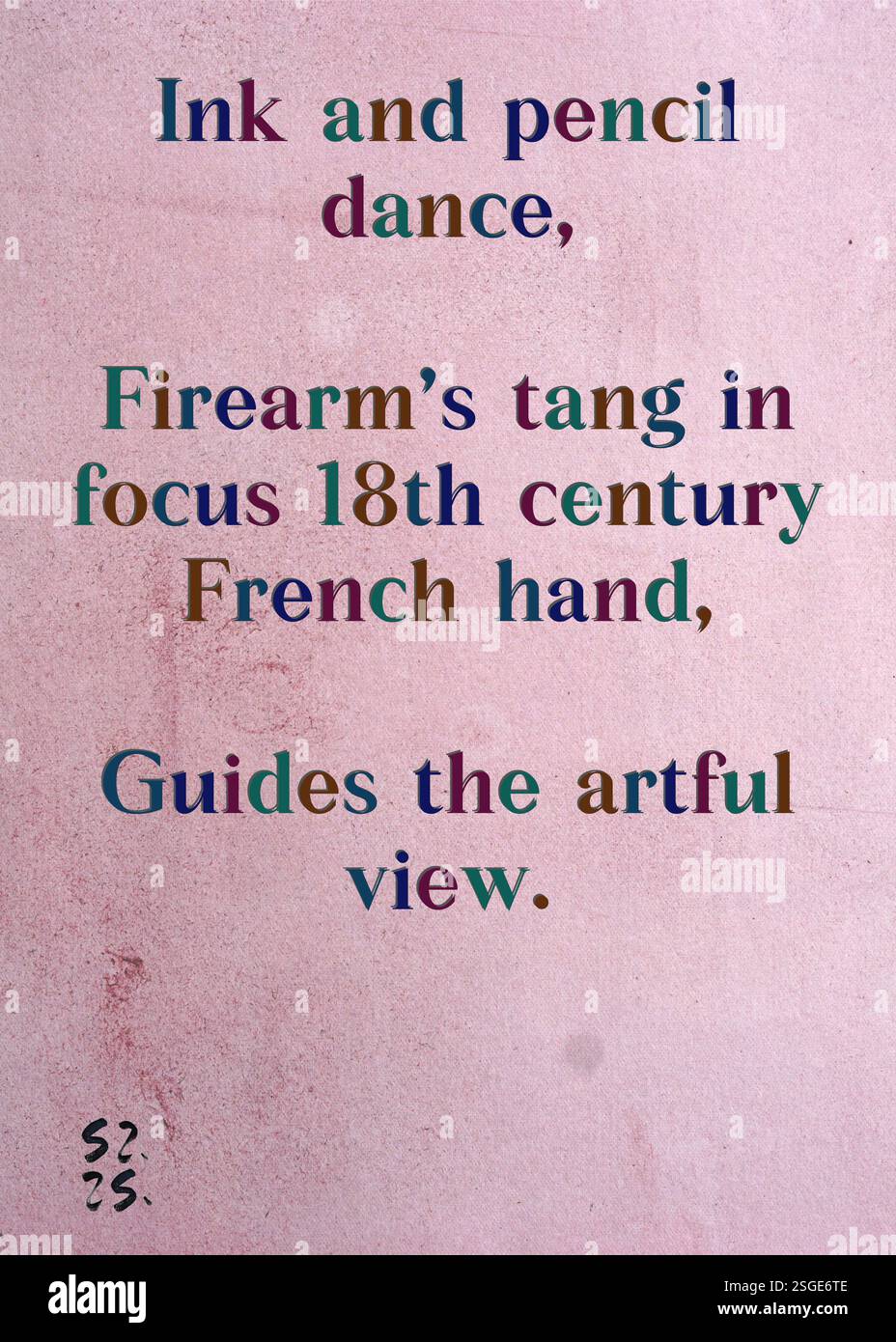 Ink and pencil dance, Firearm's tang in focus 18th century French hand ...