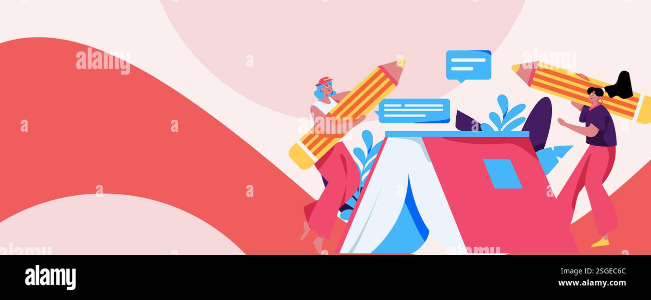 Education and learning people flat vector concept hand drawn ...