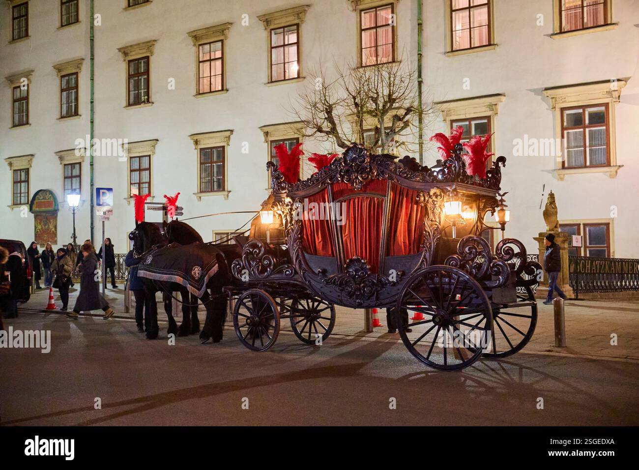 Film shooting of "The Blood Countess" at the Vienna Hofburg, Austria ...