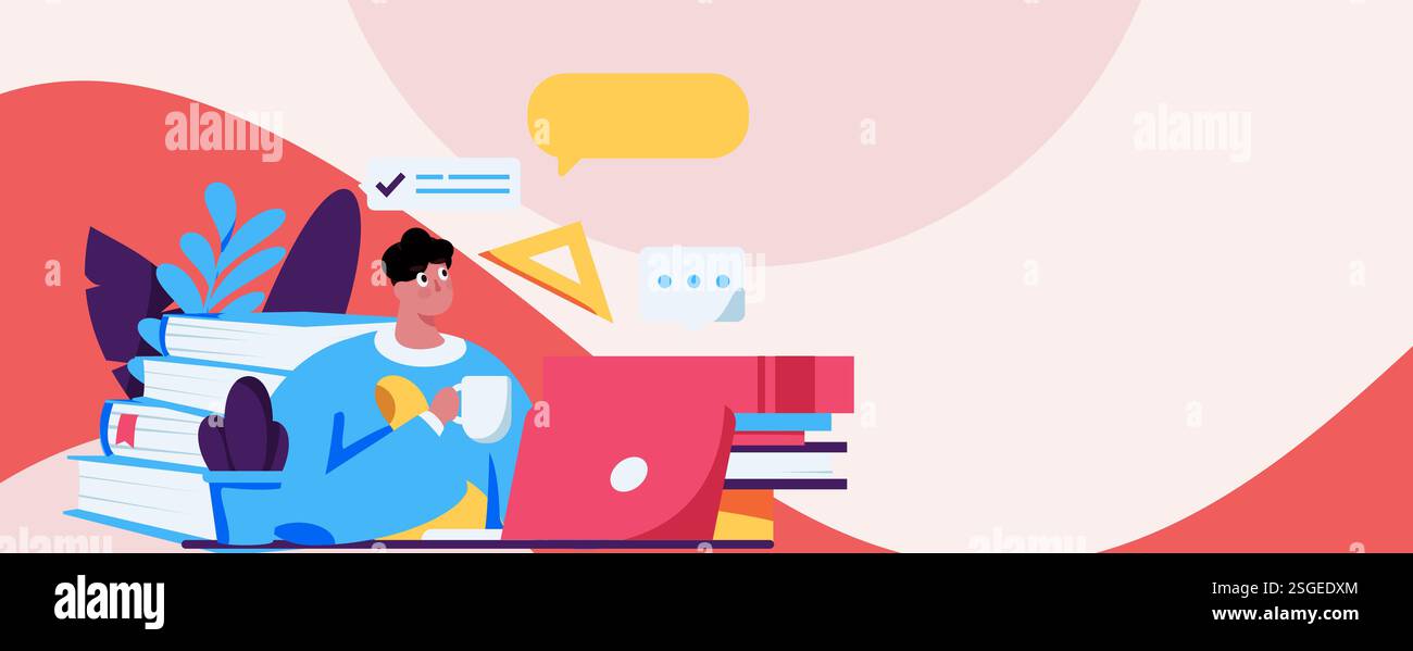 Education and learning people flat vector concept hand drawn ...