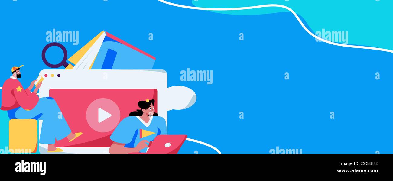 Education and learning people flat vector concept hand drawn ...