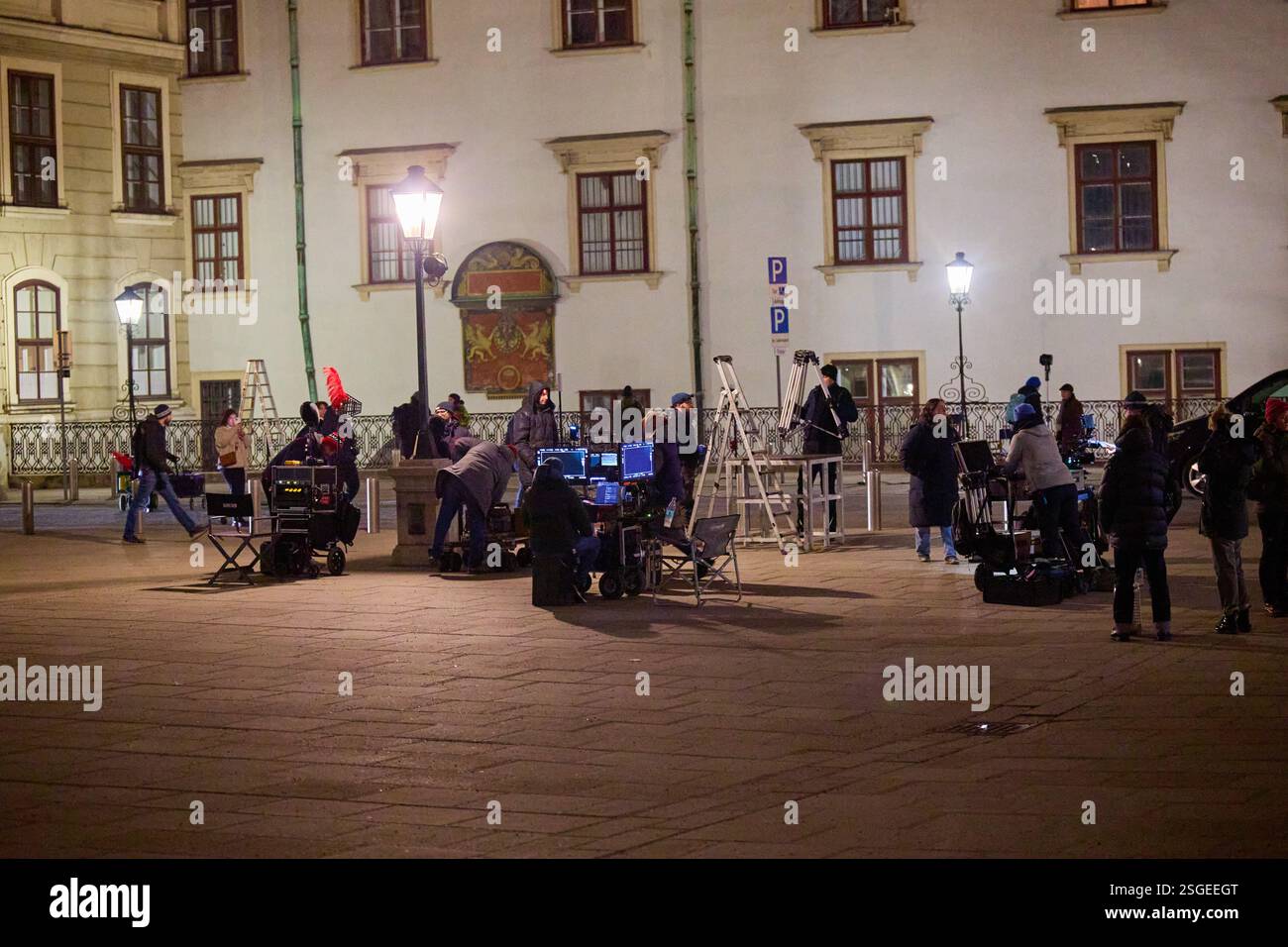 Film shooting of "The Blood Countess" at the Vienna Hofburg, Austria ...