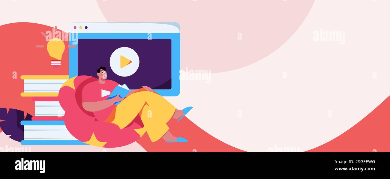 Education and learning people flat vector concept hand drawn ...