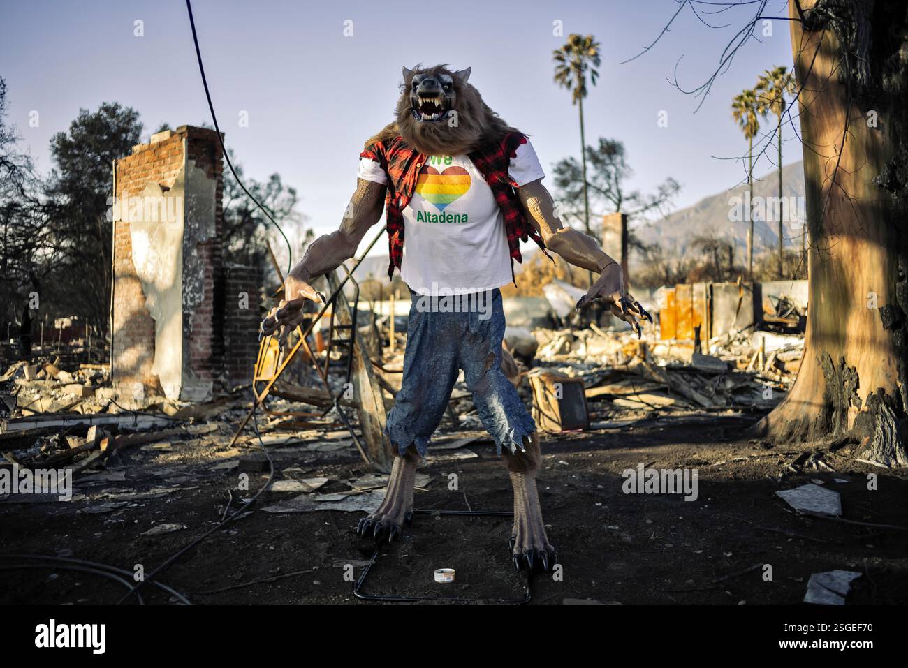 Altadena, United States. 09th Feb, 2025. Damage from the Eaton Fire in ...
