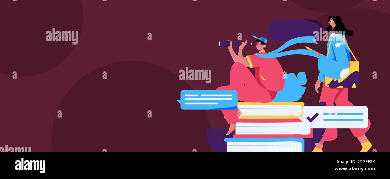 Education and learning people flat vector concept hand drawn ...