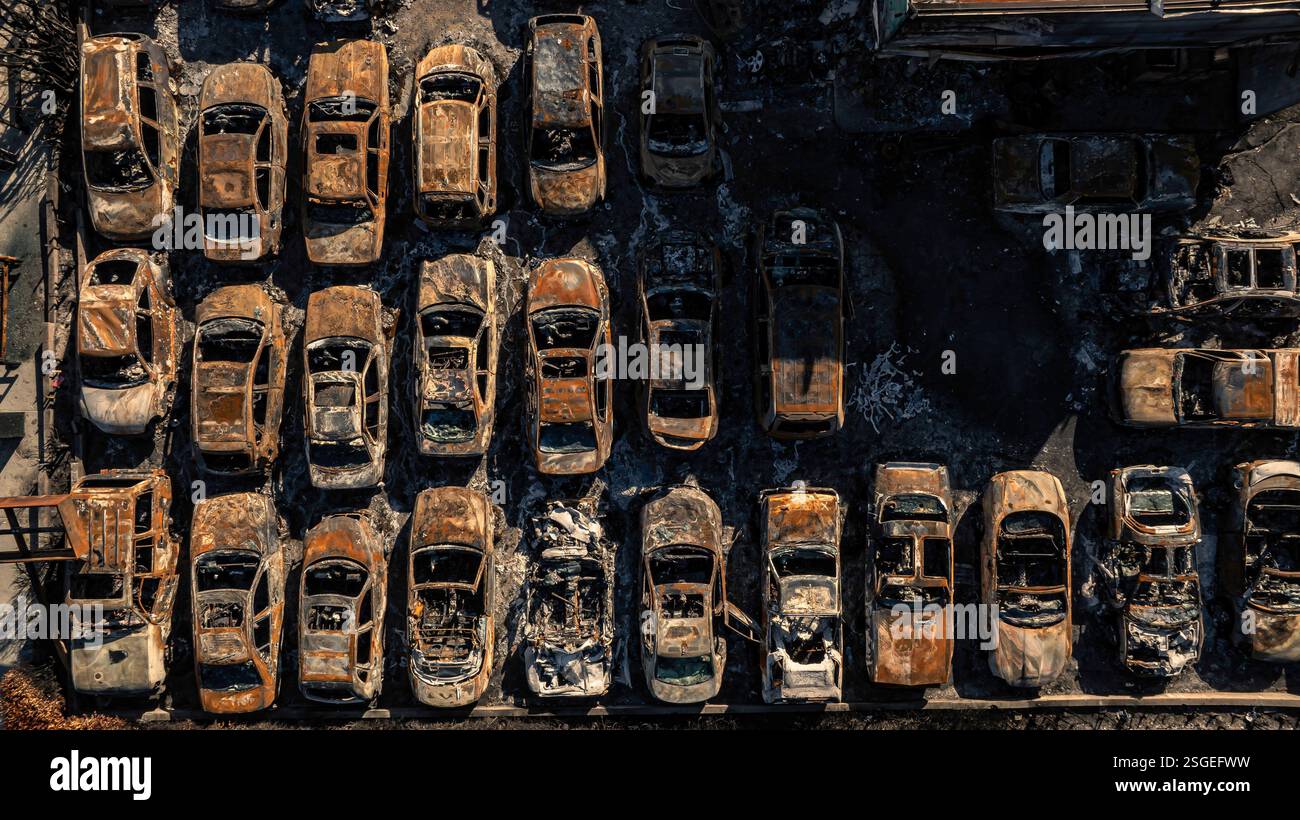 Altadena, United States. 09th Feb, 2025. Damage from the Eaton Fire in ...