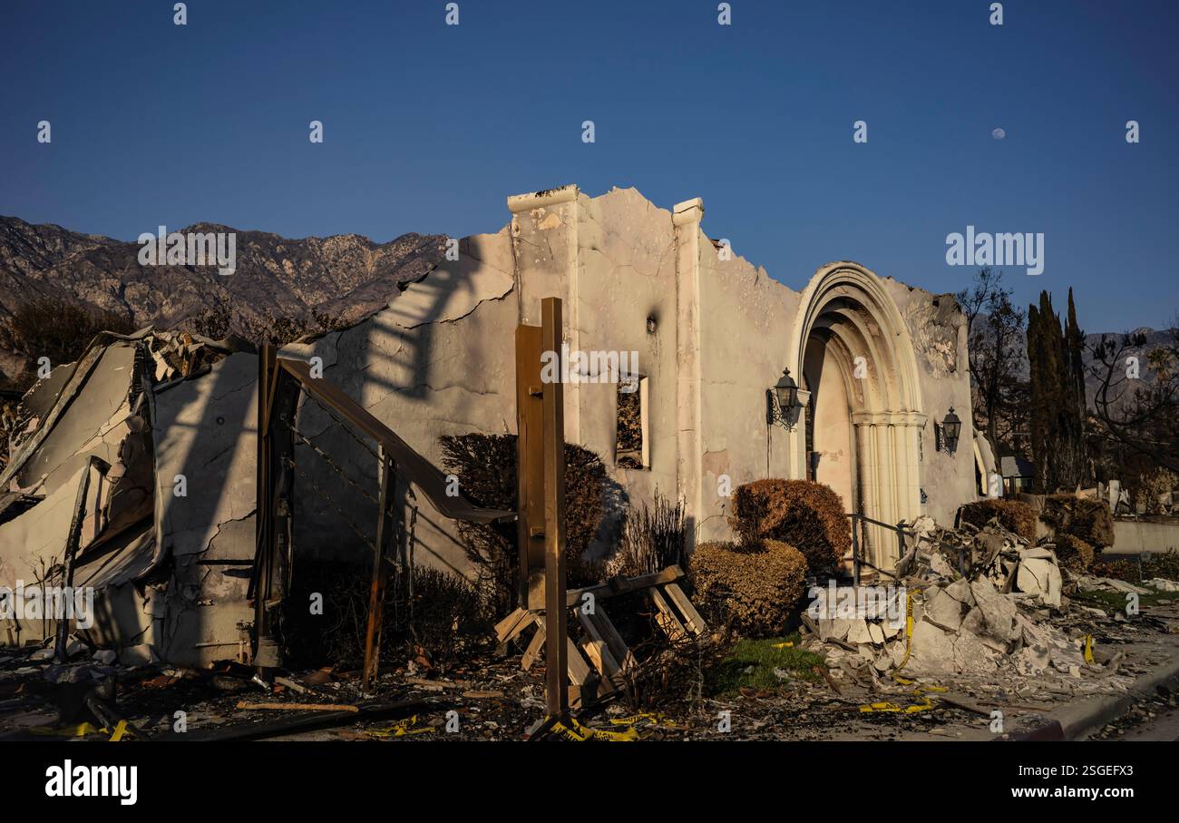 Altadena, United States. 09th Feb, 2025. Damage from the Eaton Fire in ...