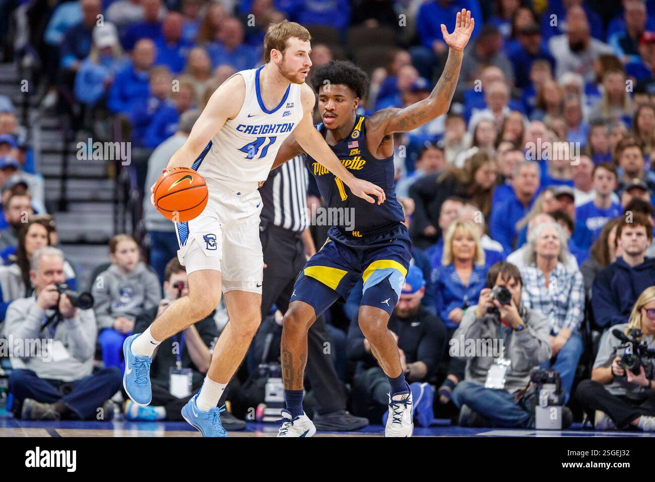 February 08, 2025 Omaha, NE. U.S. - Marquette Golden Eagles guard Kam ...