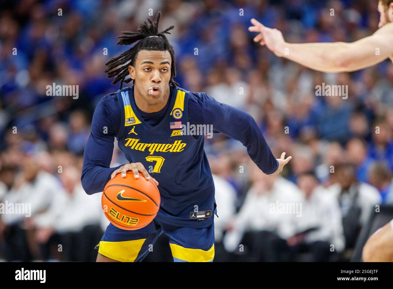 Omaha, NE. U.S. 08th Feb, 2025. - Marquette Golden Eagles guard Zaide ...