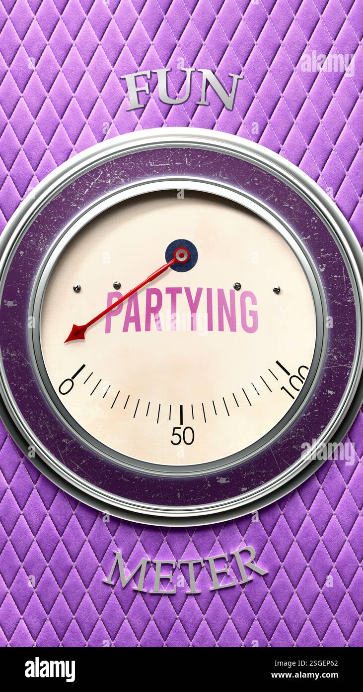 Partying and Fun that is hitting a full scale, showing a very high ...