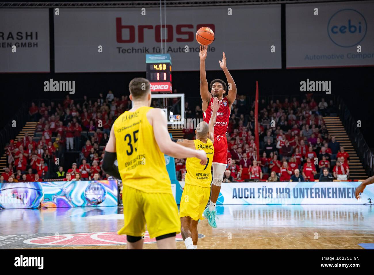 Bamberg, Germany. 09th Feb, 2025. Basketball, Bundesliga, Main Round ...