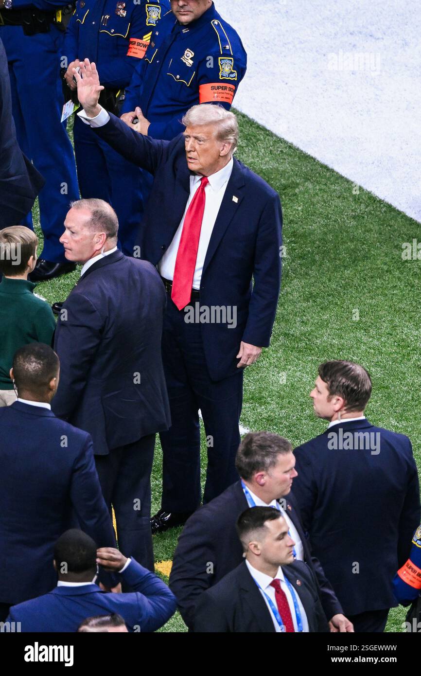 President donald trump at the caesars superdome, new orleans, ahead of ...