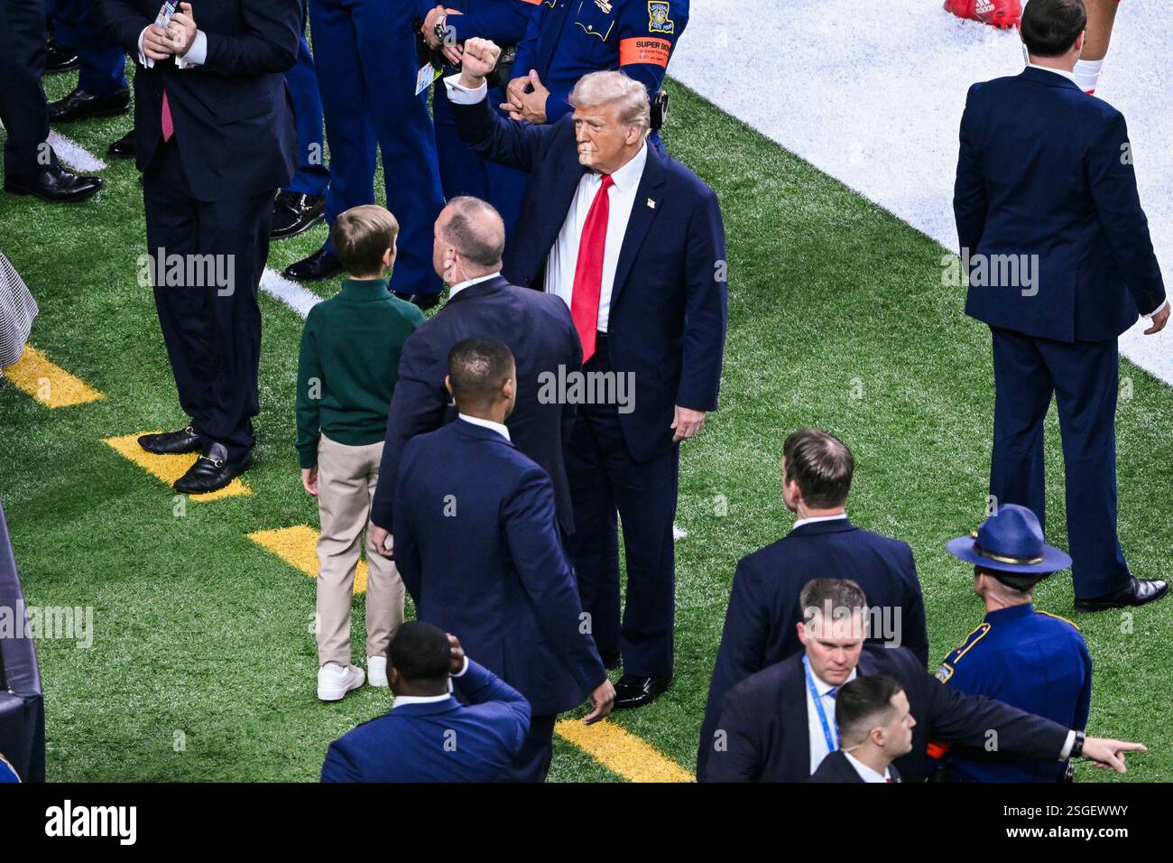 President donald trump at the caesars superdome, new orleans, ahead of ...