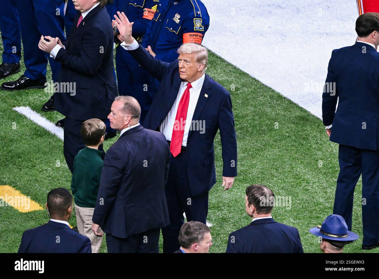 President donald trump at the caesars superdome, new orleans, ahead of ...
